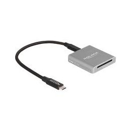 Delock USB Type-C Card Reader f&uuml;r SD Express (SD 7.1) Speicherkarten, Kartenleser aluminium