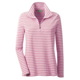 Langarmshirt Casual Looks "Shirt" Gr. 50, rosa (rosé, gestreift) Damen Shirts V-Shirts