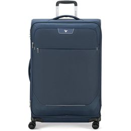 Roncato Weichgepäck-Trolley Joy, 75 cm, 4 Rollen, Reisegepäck Koffer mittel groß mit Volumenerweiterung und TSA Schloss, blau