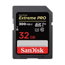 Sandisk Extreme Pro Speicherkarte (32 GB, UHS-I Class 10, 300 MB/s Lesegeschwindigkeit), schwarz