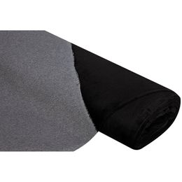 buttinette Alpenfleece "Bicolor", grau-melange/schwarz