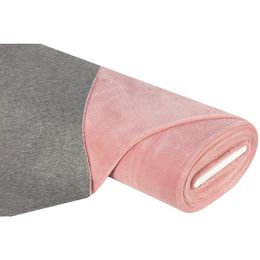 buttinette Alpenfleece "Bicolor", grau-melange/rosa