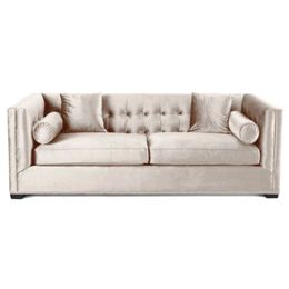 JVmoebel Chesterfield-Sofa Designer Beiger Chesterfield Dreisitzer Modernes stilvolles Design Neu