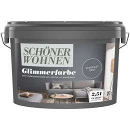 Schöner Wohnen Farbe SCHÖNER WOHNEN FARBE Wand- und Deckenfarbe Trendstruktur Glimmerfarbe, 2,5 Liter, Wandfarbe mit funkelnden Glitzerpartikeln, grau