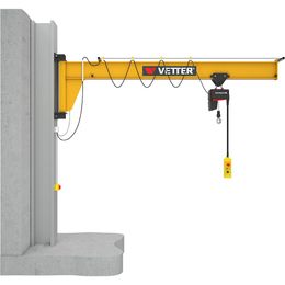 Vetter Wandschwenkkran ASSISTENT AW, ohne Elektrokettenzug, Tragf&auml;higkeit 1000 kg, Ausladung 5 m