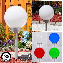 hofstein Kanganbou Solarleuchte LED Silber, 4-flammig, Farbwechsler