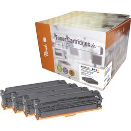 Peach HP 125 A 4 Toner (bk, c/m/y) ersetzt HP No. 125A, CB540A, CB541A, CB542A, CB543A f&uuml;r z.B. HP Color LaserJet CP 1515 N (wiederaufbereitet)