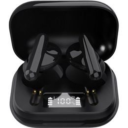 Denver TWE-38 Kabelloser- In-Ear-Kopfhörer (Freisprechfunktion, LED Ladestandsanzeige, True Wireless, integrierte Steuerung für Anrufe und Musik, Bluetooth), schwarz