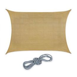 Relaxdays Sonnensegel rechteckig beige 2,0 x 3,0 m