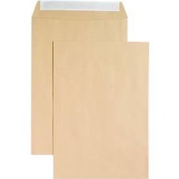 Versandtaschen Eurokuvert, DIN B4, ohne Fenster, haftklebend, 120 g/m², 250 Stück, Papier, braun