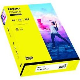 Farbiges Kopierpapier tecno colors, DIN A3, 80 g/m², gelb, 1 Paket = 500 Blatt