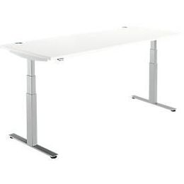 Schäfer Shop Schäfer Shop Select Schreibtisch DRIVE UP 2, elektrisch höhenverstellbar, Rechteck, T-Fuß, B 1800 x T 800 x H 630-1290 mm, weiß/weißaluminium