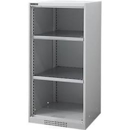 Schäfer Shop Schäfer Shop Genius Regalschrank FS, Stahl, mit Belüftungslöchern, B 545 x T 520 x H 1105 mm, 3 OH, Weißalu, bis 150 kg