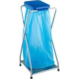 Abfallsammler mit Boden, 70 l, Deckel blau