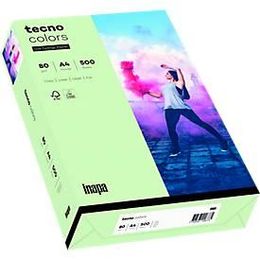 Farbiges Kopierpapier tecno colors, DIN A4, 80 g/m², hellgrün, 1 Paket = 500 Blatt