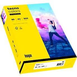 Farbiges Kopierpapier tecno colors, DIN A4, 80 g/m², intensivgelb, 1 Paket = 500 Blatt