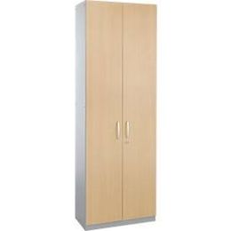 Schäfer Shop Schäfer Shop Genius Flügeltürenschrank TETRIS SOLID, Stahlkorpus, 6 OH, B 800 mm, abschließbar, Ahorn-Dekor/weißalu