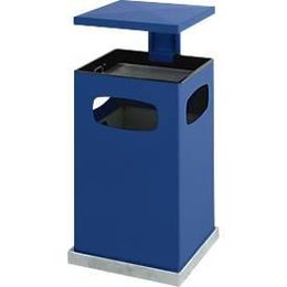 Ascher-Papierkorb mit abnehmbarem Dach, 70 Liter, enzianblau RAL 5010