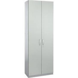 Schäfer Shop Schäfer Shop Genius Flügeltürenschrank TETRIS SOLID, Stahlkorpus, 5 OH, B 800 mm, abschließbar, lichtgrau/weißalu