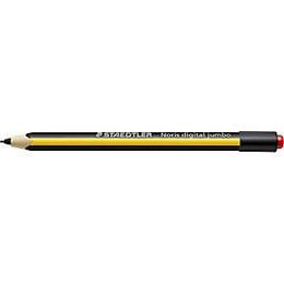 Eingabestift Staedtler Noris® Digital Jumbo, für EMR-fähige Endgeräte, austauschbare Spitze, 4096 Druckstufen, Handballenerkennung, digitales Radiergummi, Dreikant, nachhaltiger Holzwerkstoff, schwarz-gelb