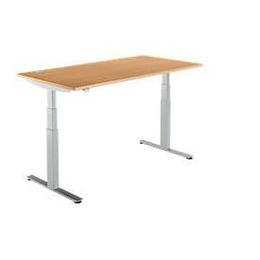 Schäfer Shop Schäfer Shop Select Schreibtisch DRIVE UP 2, elektrisch höhenverstellbar, Rechteck, T-Fuß, B 1600 x T 800 x H 630-1290 mm, Buche/weißaluminium