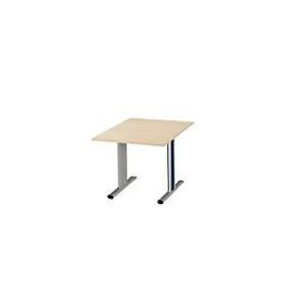 Schäfer Shop Schäfer Shop Select Besprechungstisch Planova Basic, Quadrat, T-Fuß, B 1000 x T 1000 x H 717 mm, Ahorn/weißaluminium RAL 9006