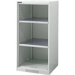 Schäfer Shop Schäfer Shop Genius Regalschrank FS, Stahl, mit Belüftungslöchern, B 545 x T 520 x H 1105 mm, 3 OH, Lichtgrau, bis 150 kg