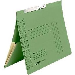 Pendelhefter Falken, Format A4, für bis zu 200 Blatt, 2 Fächer, Schlitzstanzung, Behördenheftung, Tasche, Recycling-Karton, grün, 50 Stück