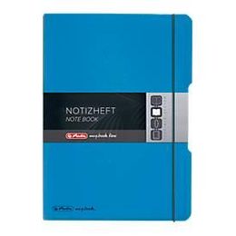 Herlitz Notizbuch my.book, Format DIN A4, Kunststoff, 2 x 40 Blätter kariert/liniert, blau