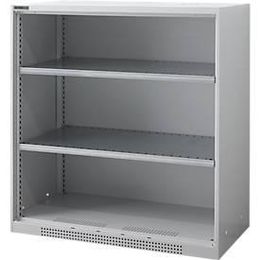 Schäfer Shop Schäfer Shop Genius Regalschrank FS, Stahl, mit Belüftungslöchern, B 1055 x T 520 x H 1105 mm, 3 OH, Weißalu, bis 300 kg