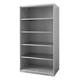 Schäfer Shop Schäfer Shop Genius Regalschrank FS, Stahl, mit Belüftungslöchern, B 1055 x T 620 x H 1950 mm, 5 OH, Weißalu, bis 500 kg