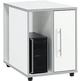 Schäfer Shop Schäfer Shop Select Anstellcontainer Moxxo IQ, PC-Towerfach, 1 Tür, 2 seitliche Fächer, B 551 x T 800 x H 720 mm, weiß