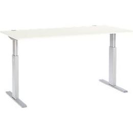 Schäfer Shop Schäfer Shop Select Schreibtisch ERGO-T, elektrisch höhenverstellbar, Rechteck, T-Fuß, B 1800 x T 800 x H 725-1185 mm, weiß/weißaluminium