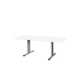 Schäfer Shop Schäfer Shop Select Besprechungstisch Planova Basic, Rechteck, T-Fuß, B 1800 x T 800 x H 717 mm, weiß/weißaluminium RAL 9006