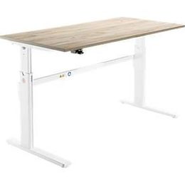 Schäfer Shop Schäfer Shop Select Schreibtisch, elektrisch höhenverstellbar, Rechteck, C-Fuß, B 1800 x T 800 x H 725-1185 mm, Wildeiche/weiß