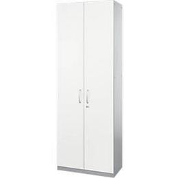 Schäfer Shop Schäfer Shop Genius Flügeltürenschrank TETRIS SOLID, Stahlkorpus, 5 OH, B 800 mm, abschließbar, weiß/weißalu