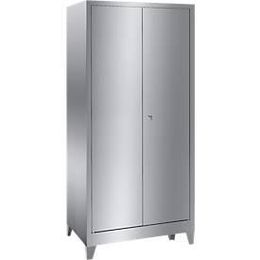 Edelstahl-Flügeltürenschrank, 2-türig, mit 4 Füßen, B 1000 x T 600 x H 1950 mm