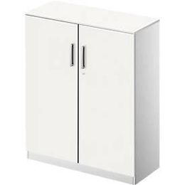 Schäfer Shop Schäfer Shop Genius Flügeltürenschrank TETRIS SOLID, 3 OH, B 800 mm, abschließbar, mit Abdeckplatte, weiß/weißalu