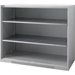 Schäfer Shop Schäfer Shop Genius Regalschrank FS, Stahl, mit Belüftungslöchern, B 1343 x T 520 x H 1105 mm, 3 OH, Weißalu, bis 450 kg