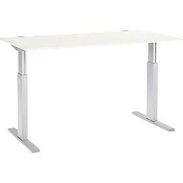 Schäfer Shop Schäfer Shop Select Schreibtisch ERGO-T, elektrisch höhenverstellbar, Rechteck, T-Fuß, B 1600 x T 800 x H 725-1185 mm, weiß/weißaluminium