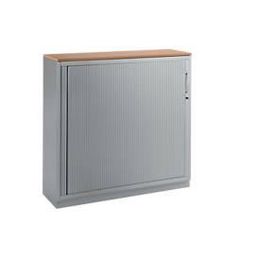 Schäfer Shop Schäfer Shop Genius Querrollladenschrank TETRIS SOLID, 3 OH, B 1200 x T 413 x H 1170 mm, mit Böden und Abdeckplatte, Buche/weißalu