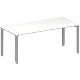 Schäfer Shop Schäfer Shop Genius Konferenztisch MODENA FLEX, Rechteck, 4-Fuß Quadratrohr, B 1800 x T 800 x H 720-840 mm, weiß/weißaluminium RAL 9006