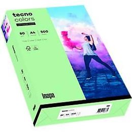 Farbiges Kopierpapier tecno colors, DIN A4, 80 g/m², mittelgrün, 1 Paket = 500 Blatt