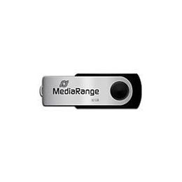 USB Stick MediaRange Serie MR, 32 GB, USB 2.0, Drehkappengehäuse, B 11 x T 11 x H 56 mm, schwarz-silber