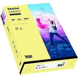 Farbiges Kopierpapier tecno colors, DIN A4, 80 g/m², hellgelb, 1 Paket = 500 Blatt