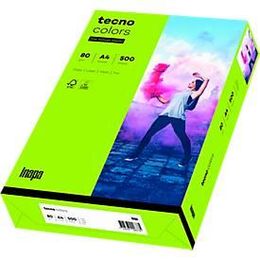 Farbiges Kopierpapier tecno colors, DIN A4, 80 g/m², leuchtendgrün, 1 Paket = 500 Blatt