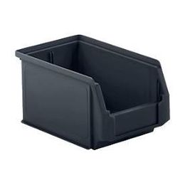 Schäfer Shop Sichtlagerkasten SSI Schäfer LF 221, recycelter Kunststoff, L 234 x B 150 x H 122 mm, 2,7 l, eisengrau, 25 Stück