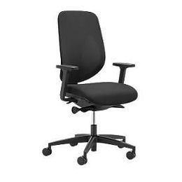 Giroflex Bürostuhl 353, mit Armlehnen, Auto-Synchronmechanik, Muldensitz, 3D-Netz-Rückenlehne, schwarz/schwarz