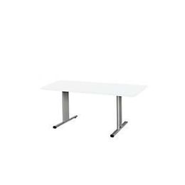 Schäfer Shop Schäfer Shop Select Besprechungstisch Planova Basic, Rechteck, T-Fuß, B 1600 x T 800 x H 717 mm, weiß/weißaluminium RAL 9006