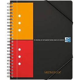 Meetingbook Oxford International A5+, doppelspiralgebunden, kariert, 80 Blatt, SKRIBZEE®-komp., 5 Stück